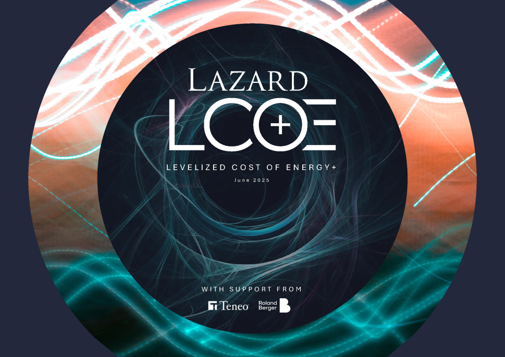 Lazard’s Levelized Cost of Energy+ (LCOE+) – Sustainability